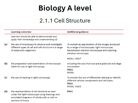 OCR A level Biology Cells Booklet | Teaching Resources