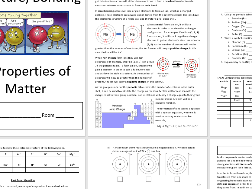 C5.2 Chemical Structure, Bonding, and Properties of Matter Complete ...