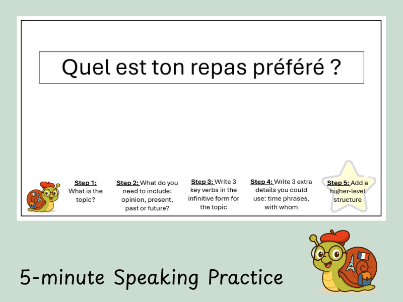 KS4 French GCSE (2024) Edexcel Foundation 5-minute Speaking Practice ...