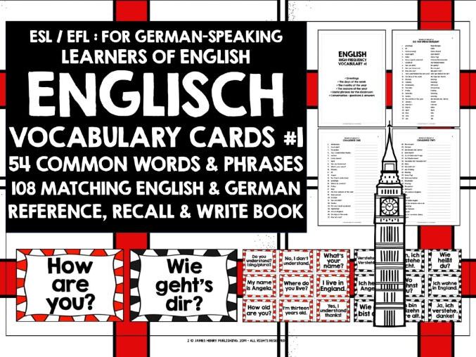 ENGLISCH ESL VOCABULARY CARDS #1 | Teaching Resources