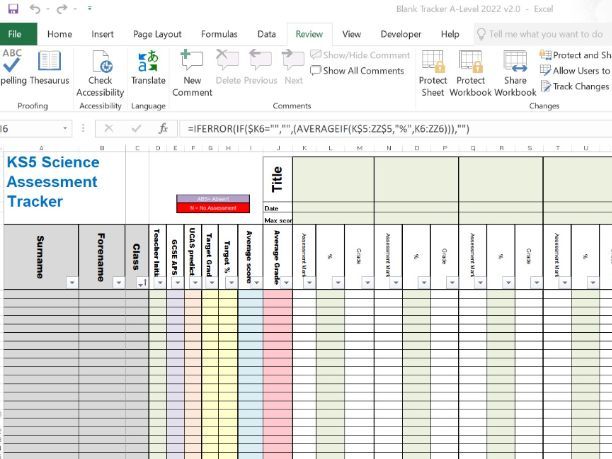 Assessment Tracker (KS5 - but could be adapted to KS3/4) | Teaching Resources