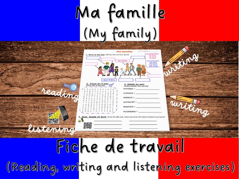 Ma famille | French family | worksheet | Teaching Resources