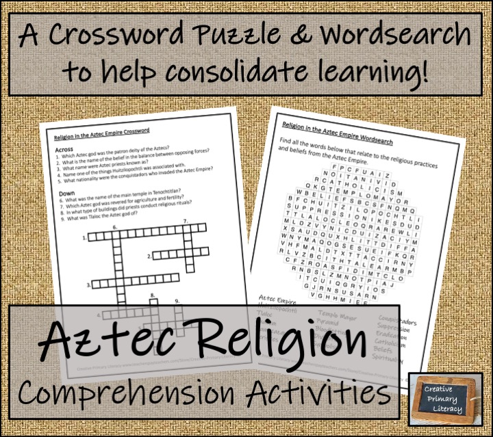 Religion in the Aztec Empire Reading Comprehension | Year 5 or Year 6 ...