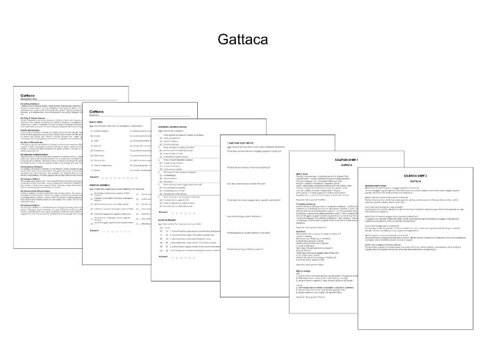 Gattaca Movie Worksheet Gattaca Movie Analysis GATTACA Movie Guide