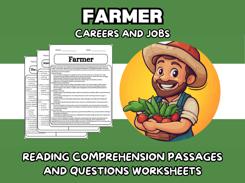Farmer - Careers and Jobs Reading Comprehension Passages & Questions ...