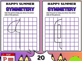 Summer Symmetry – Happy Summer Lines of Symmetry Drawing & Geometry ...
