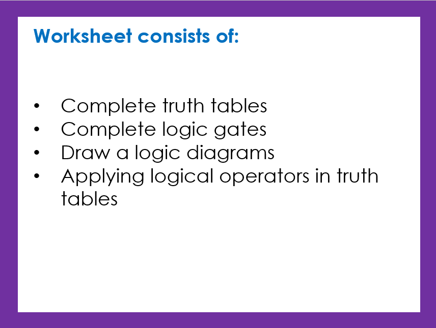 Boolean Logic Truth Table Lesson OCR GCSE Complete Powerpoint And Boolean Logic Truth Table Lesson OCR GCSE Complete Powerpoint And