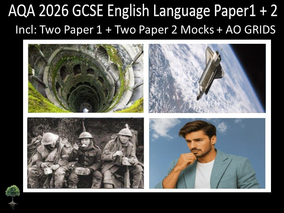 Four AQA 2026 GCSE English Language Paper 1 & 2 Mocks | AO Grids ...