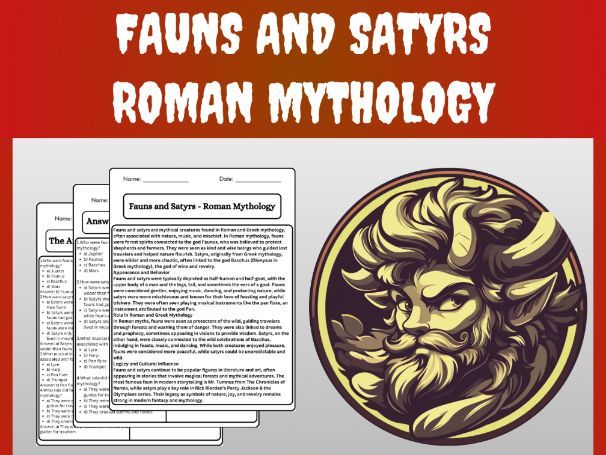 Fauns and Satyrs - Roman Mythology Reading Comprehension Passages ...