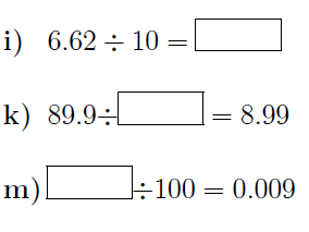 Multiplying and dividing by 10, 100 and 1000 missing numbers and ...