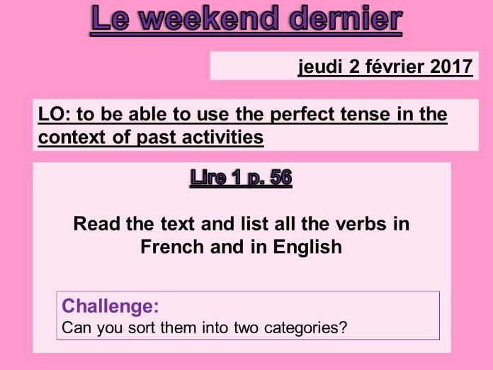 Le weekend dernier (2 lessons) - Studio 3 Module 3 Unit 5 | Teaching ...
