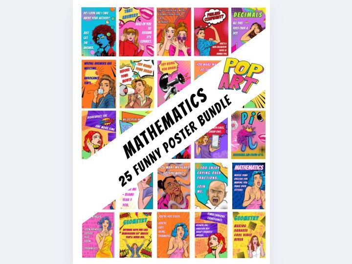 25 Funny Maths Posters | KS3 KS4 GCSE Classroom Displays | Instant ...