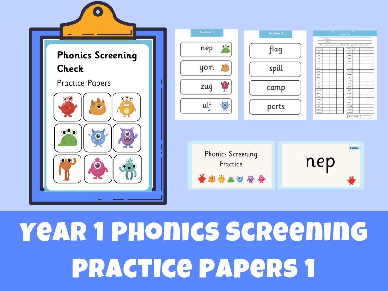 Year 1 Phonics Screening Check Resource Pack 1 | Teaching Resources