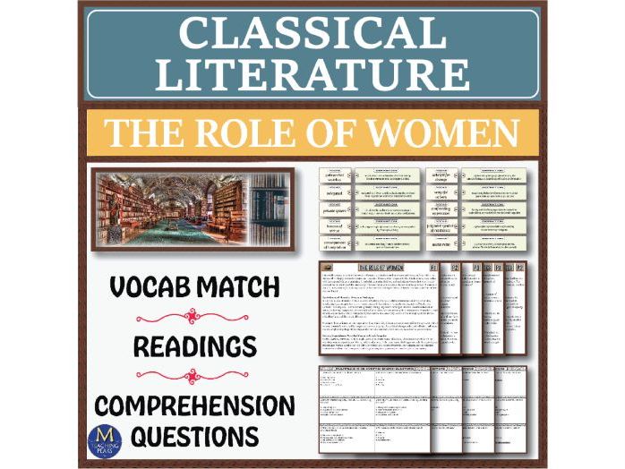 English Classical Literature: Role of Women Reading & Sort Activity ...