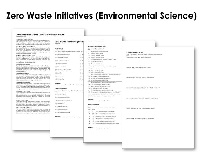 Zero Waste Initiatives (Environmental Science) | Teaching Resources