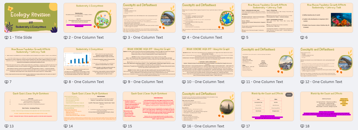 B17 Revision Lesson/Maintaining Biodiversity/With Answers/GCSE/AQA ...