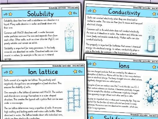 Ions and Salts - Flashcards | Chemistry | Formation, Properties ...
