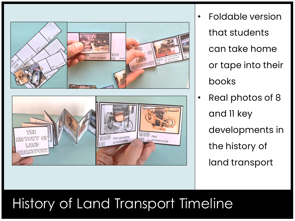 History of Land Transport Timeline Then and Now Worksheet Interactive ...