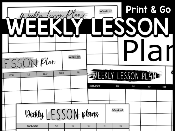 Blank Weekly Lesson Plan Templates - 4 Printable Teacher Planner ...