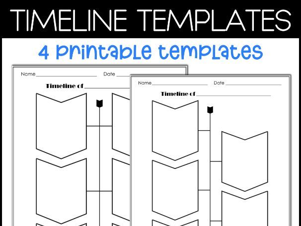 Blank Timeline Templates - Printable Graphic Organizers for Any Subject ...