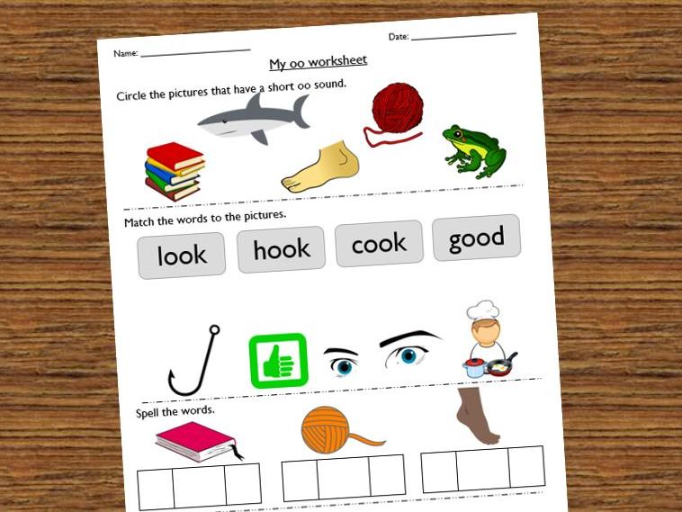 Differentiated Phonics Worksheet - short oo sound | Teaching Resources