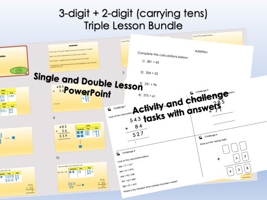 Year 3 Addition And Subtraction 3 digit 2 digit Triple Lesson 