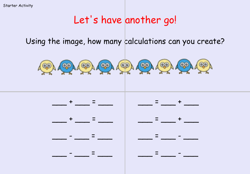 Year 1 Add/Subtract - 8 Facts (WRM) | Teaching Resources