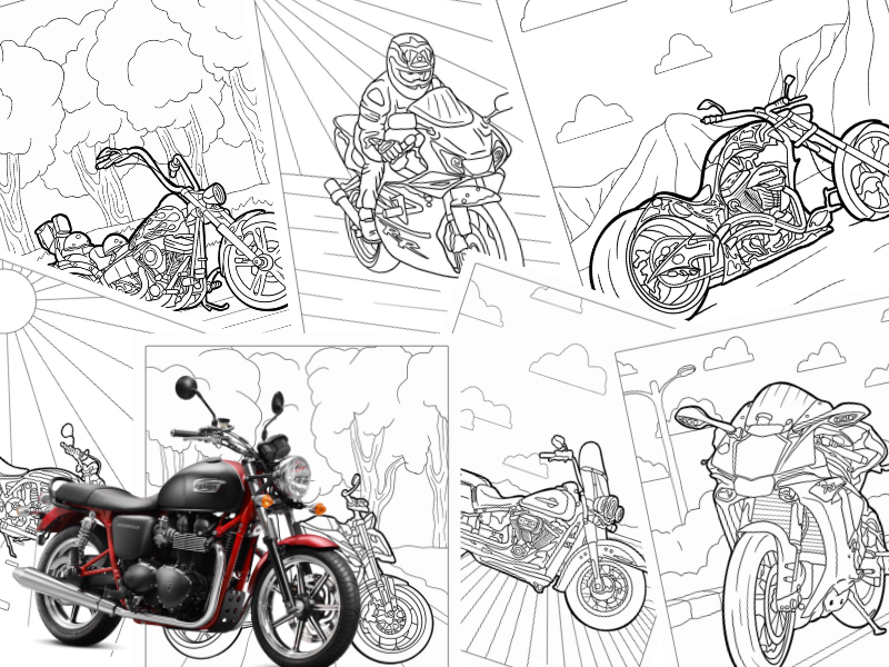 Motorcycle Coloring Pages Printable for Kids – Fun and Exciting Designs ...