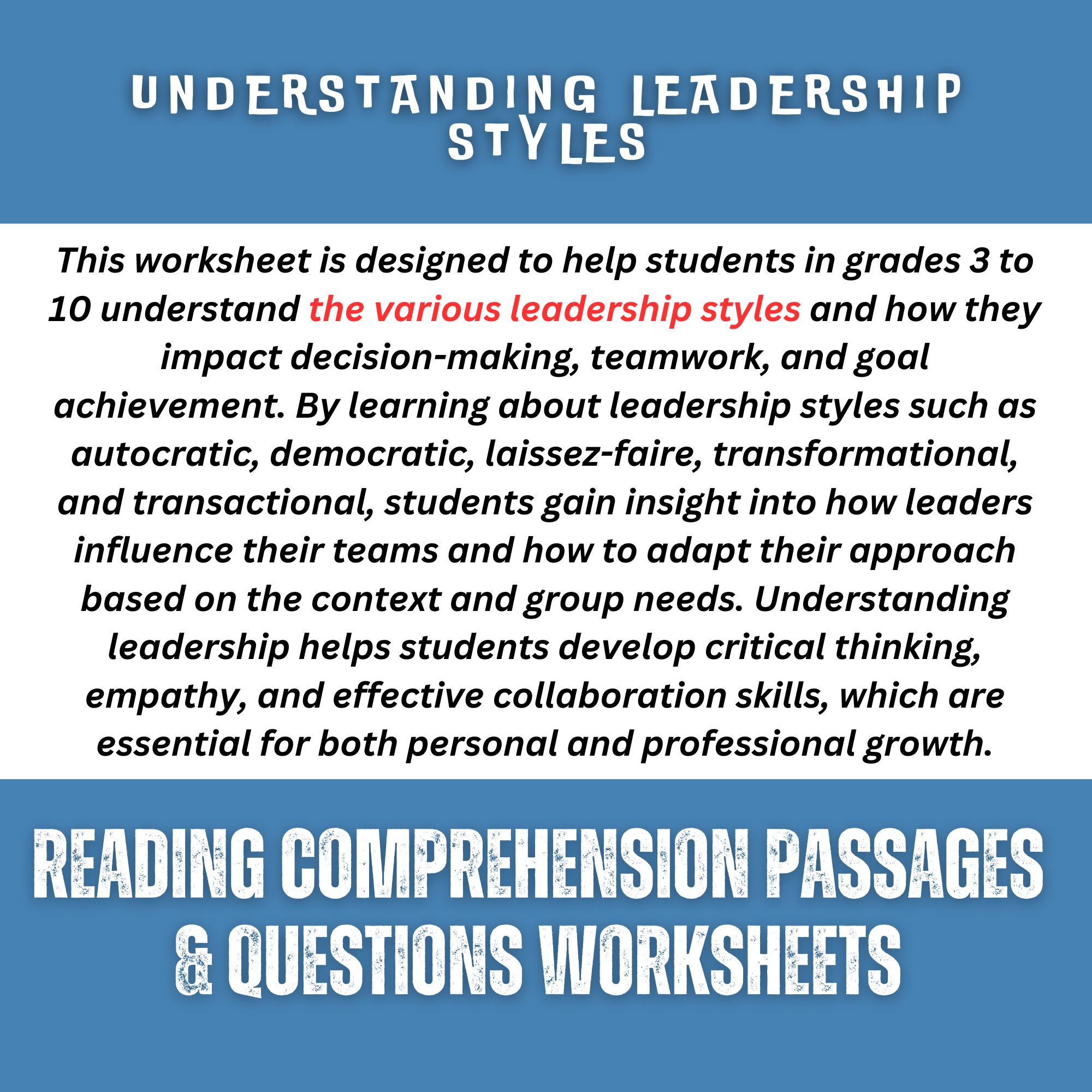 Understanding Leadership Styles -Psychology and Human Behavior Reading ...