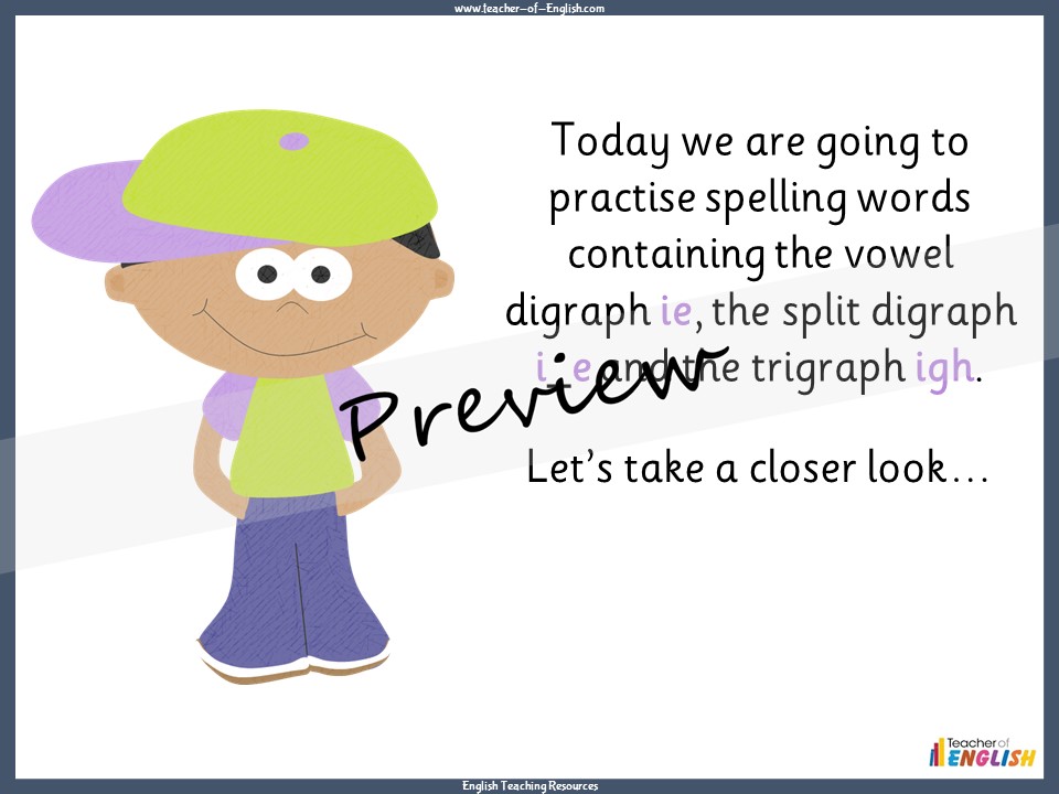 Vowel Digraphs and Trigraphs Making the Long 'i' Sound - Year 1 ...