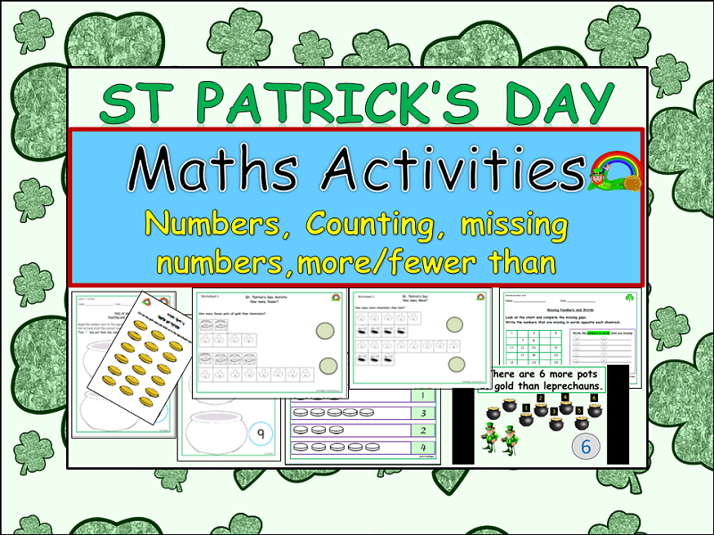 St Patrick s Day Counting Missing Numbers More Than Fewer Than 
