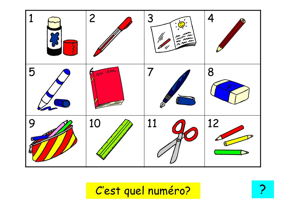 FRENCH TOPICS: LES AFFAIRES D'ECOLE-SCHOOL EQUIPMENT-INTERACTIVE GAMES ...