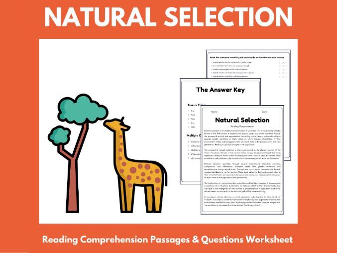 Natural Selection: Reading Comprehension Passages & Questions ...