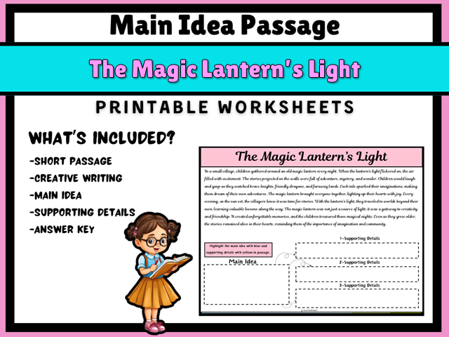 The Magic Lantern’s Light | Main Idea and Supporting Details Reading ...