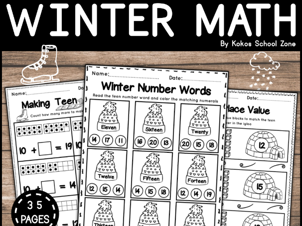 Winter Teen Numbers Activities for EYFS | January Morning Work for ...