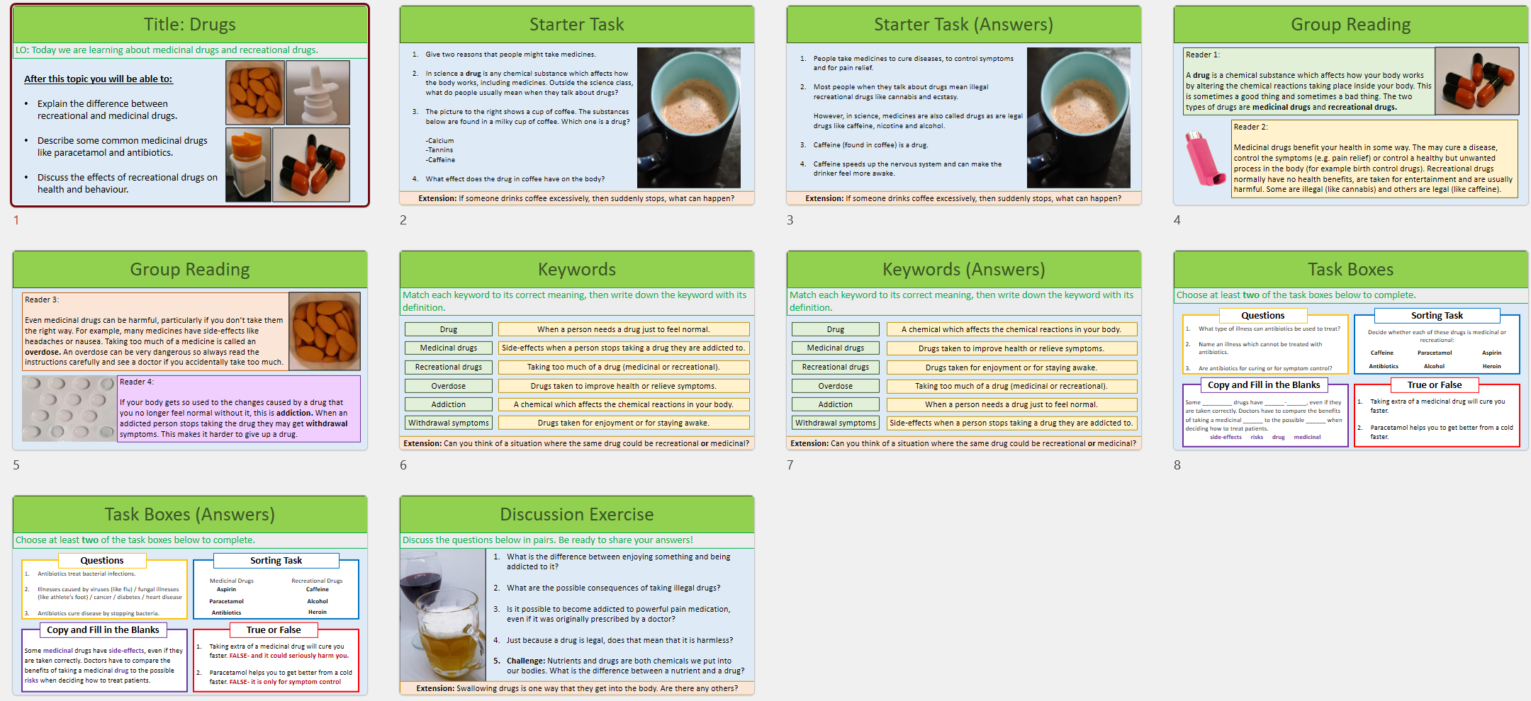 Drugs ~ KS3 ~ Year 8 | Teaching Resources