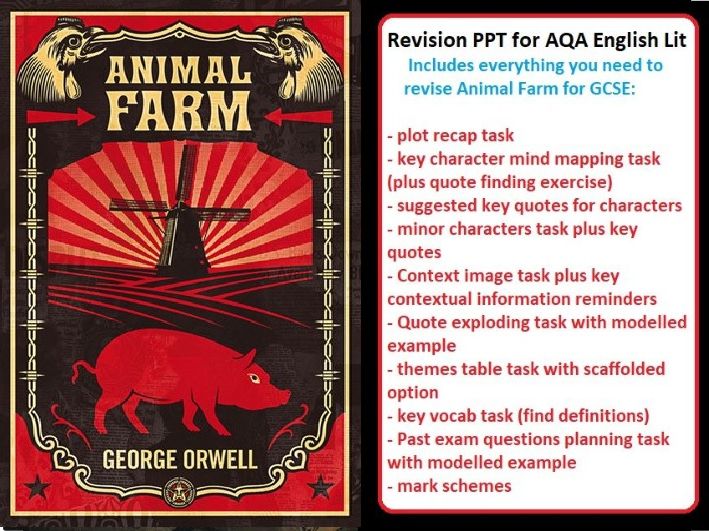 Animal Farm GCSE Revision for AQA - 20 slide PPT | Teaching Resources
