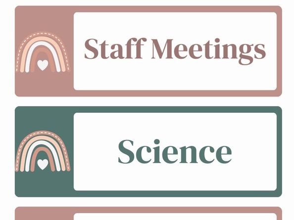 Rainbow Classroom Folder Labels – Printable Subject & Admin Labels for ...