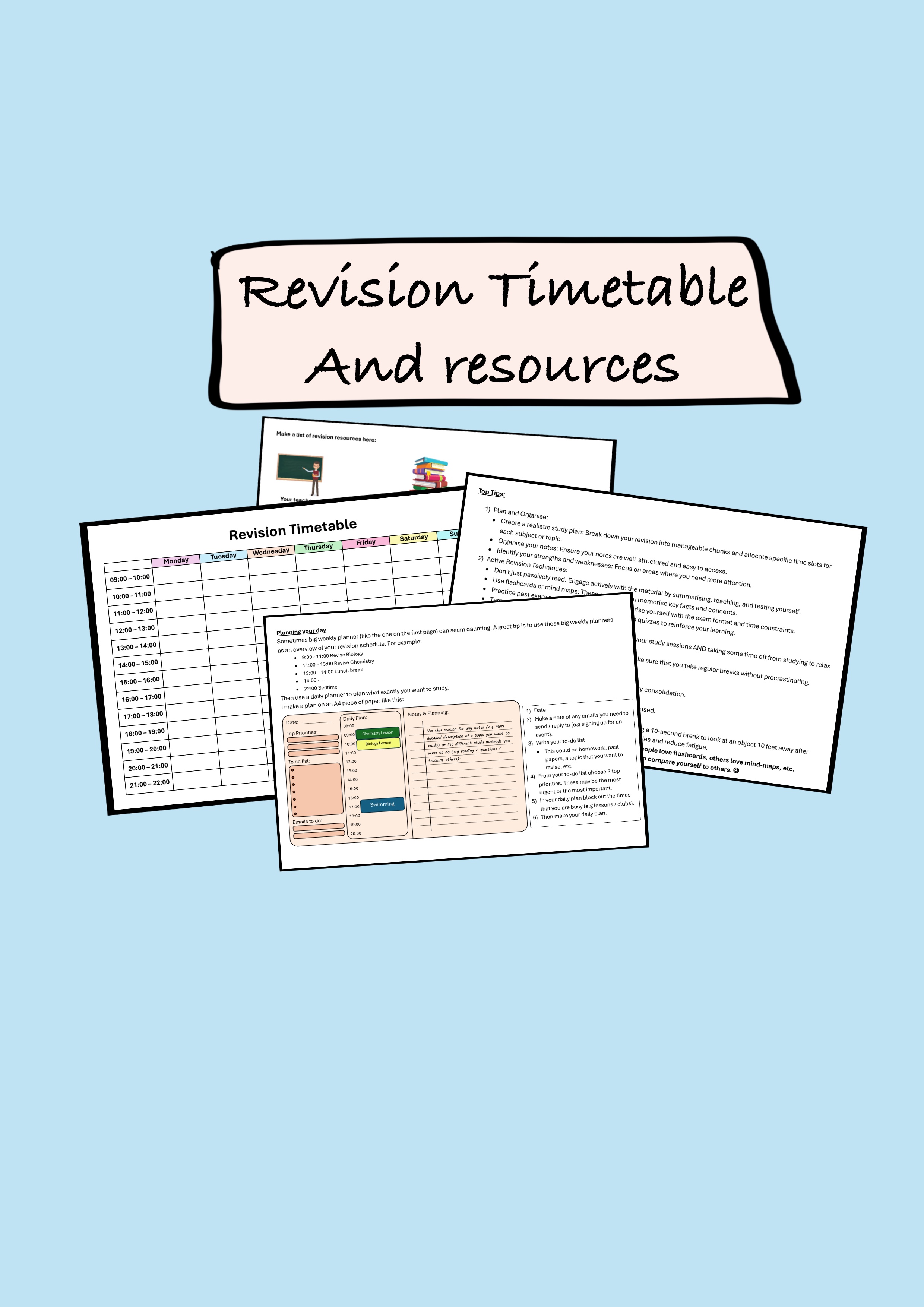 Revision Timetable & Planning Resources | Teaching Resources