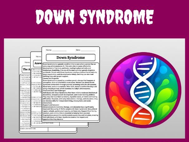 Down Syndrome - Syndromes Reading Comprehension Passages & Questions ...
