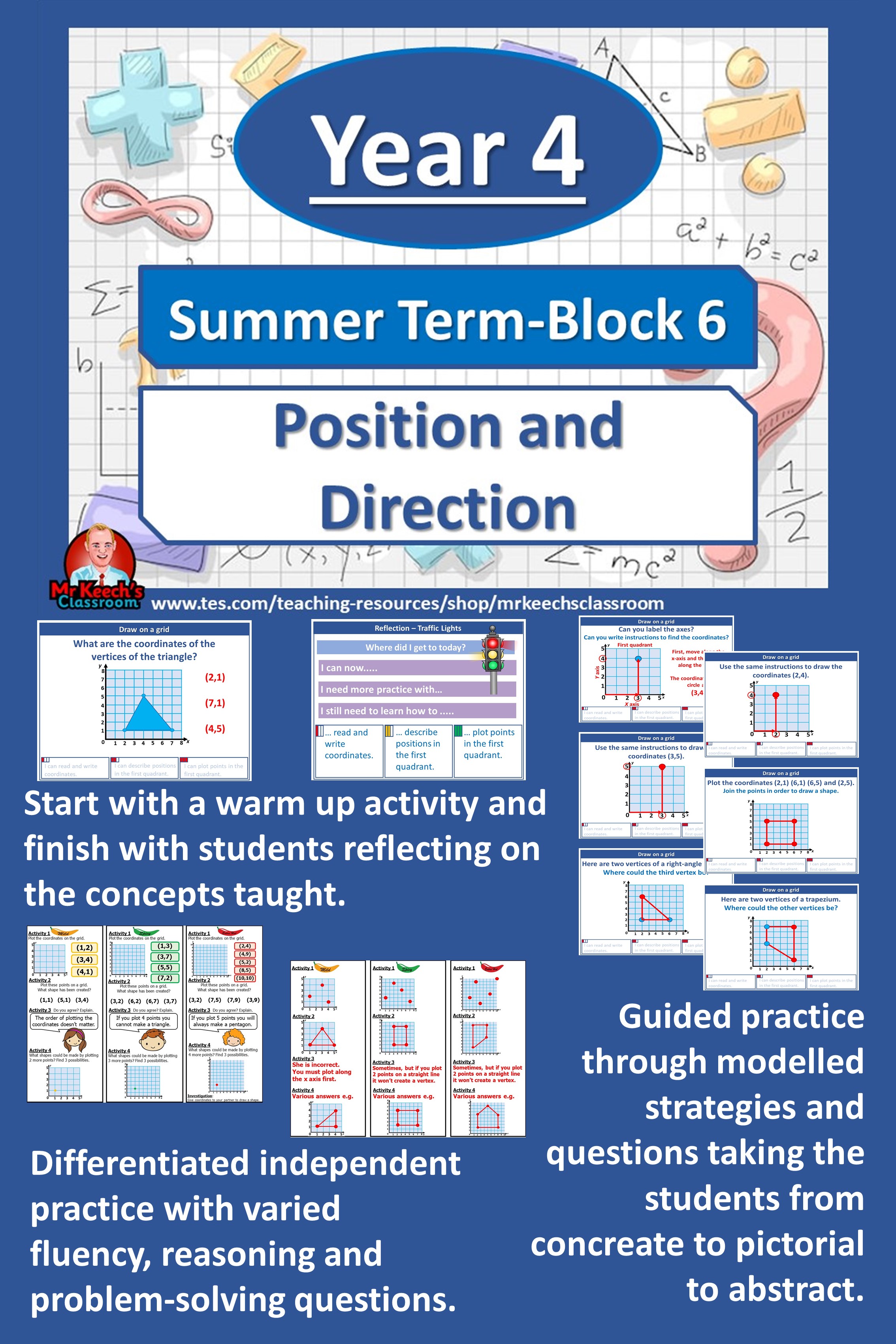 Year 4 - Position and Direction – Draw on a Grid- White Rose Maths ...