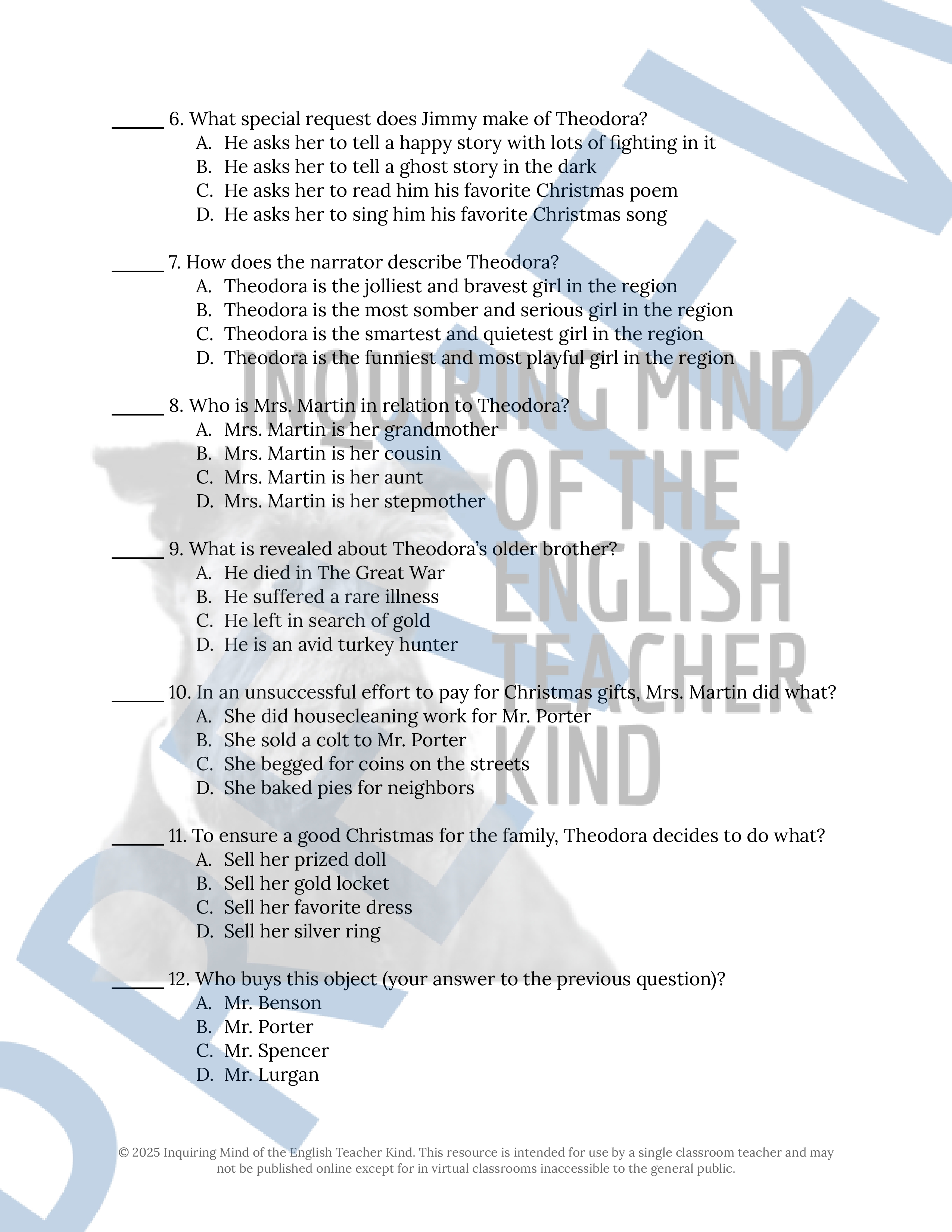 "Christmas at Red Butte" Quiz and Answer Key | Winter Holiday Season ...