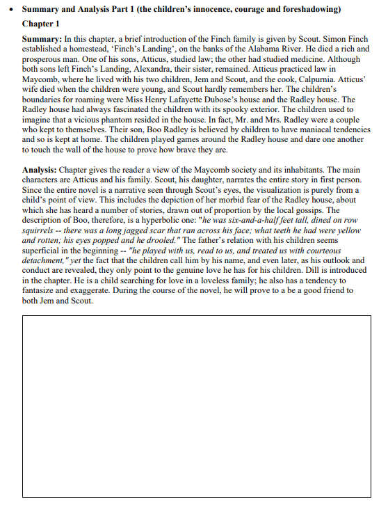 0475 CIE IGCSE English in Literature To Kill a Mockingbird Notes ...