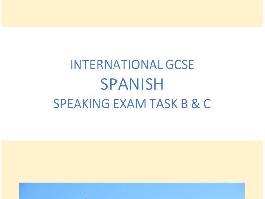 IGCSE Spanish Student Speaking Exam Questions in Topics A - E ...