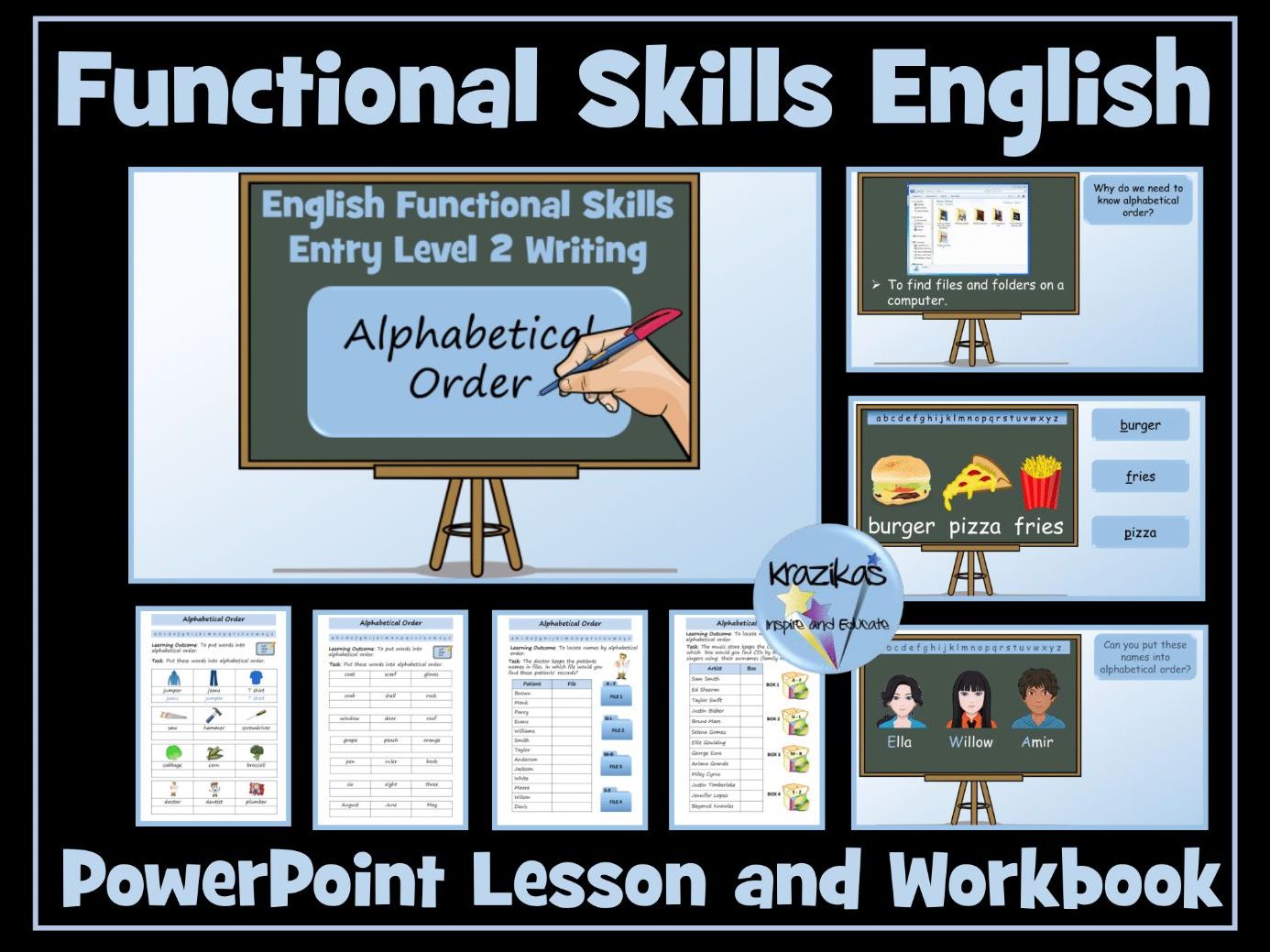 English Functional Skills Entry Level 2 Writing Alphabetical Order