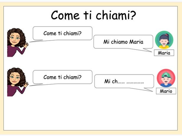 Year 7 Italian greetings/what is your name - come ti chiami? FREE ...