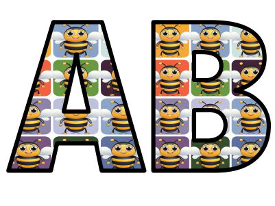 Bumblebees Bees Class Hive Lettering Set Display Title Letters Numbers ...