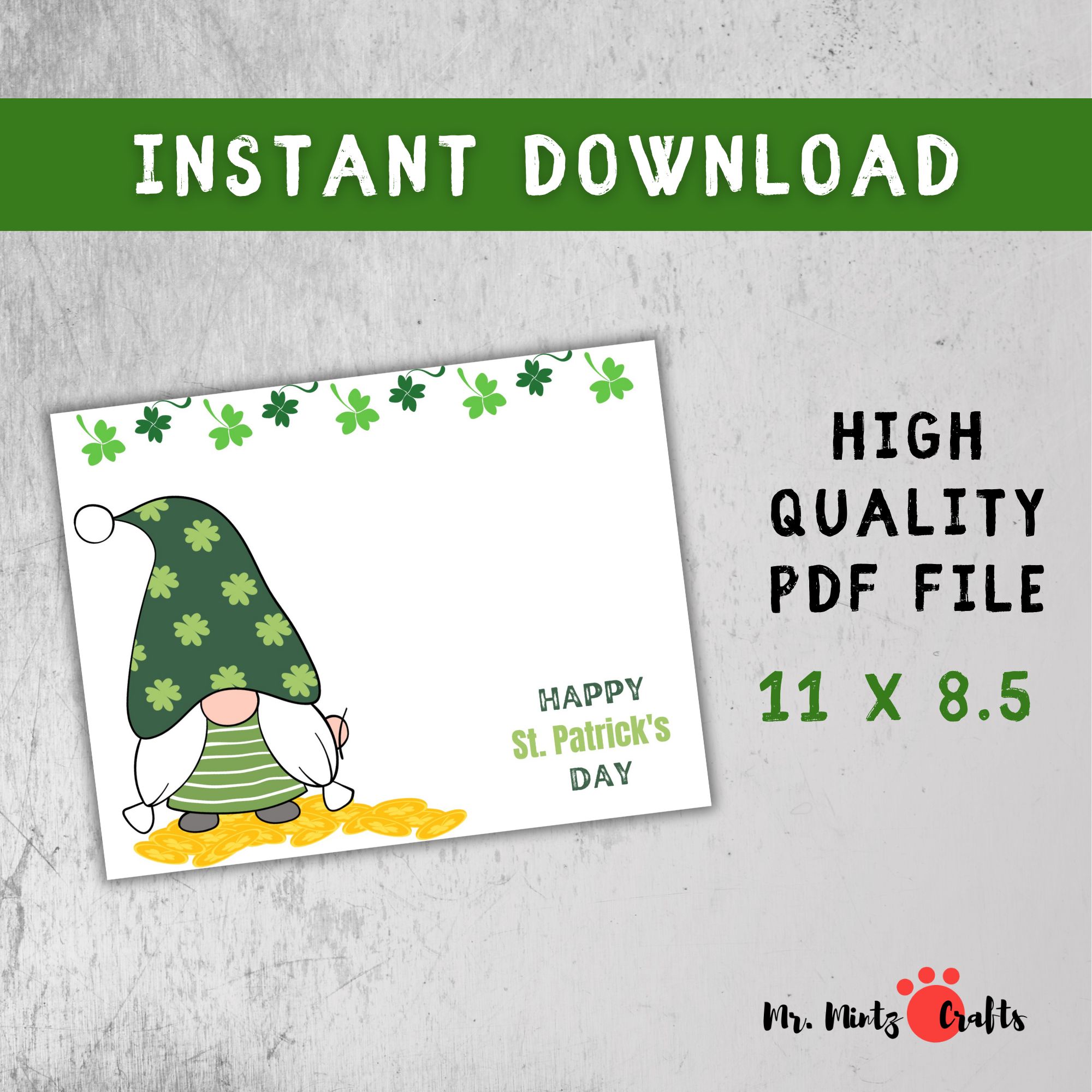 St. Patrick’s Day Handprint Craft – Cute Gnome & Gold Coins Printable ...