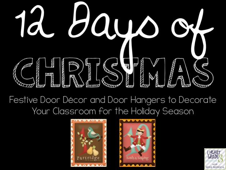 12 Days of Christmas Door Hangers & Coordinating Posters | Teaching ...
