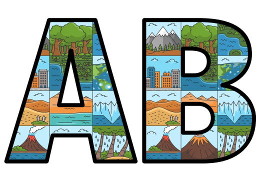 Habitat Biomes Places Types Lettering Set Display Title Letters Numbers ...